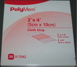Ferris PolyMem Cloth Strip Adhesive Dressing 2-inx4-in -20- 7042