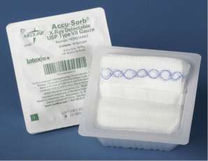 Accu-Sorb X-Ray Detectable Gauze Sponges 4-inx4-in Sterile 16-Ply -10 ...