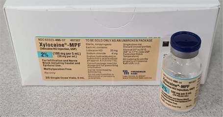Xylocaine 2% MPF 5mL Plain HCI Injection USP Single Dose -25- 63323-495-07