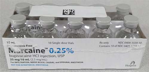 Marcaine 0.25% 10mL Plain HCI Injection SDV 0409-1559-10