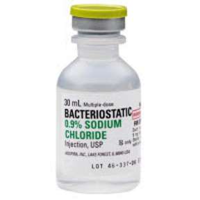 Bacteriostatic Sodium Chloride Injection 0.9% Sterile Saline 30mL MDV 00409-1966-07