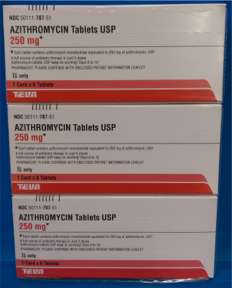 Azithromycin Antibacterial 250mg Tablet Blister Pack 3x6 50111078766