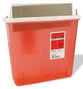 Kendall SharpSafety In-Room Sharps Container Mailbox Style Lid 5Qt ...