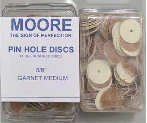 EC Moore Pin Hole Abrasive Discs Paper 5/8-in Garnet Medium -300 PH-58-GMBB