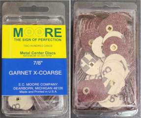 Moore Brass Metal Center Snap-On Abrasive Discs Paper 7/8-in Garnet X ...