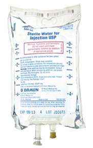 B.Braun Sterile Water Injection USP 500mL EXCEL Bag L8501-01 - Buy ...